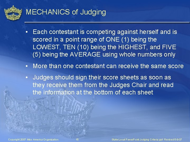 Miss America Judging System The Miss America Organization