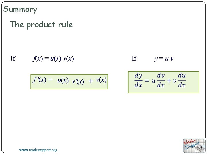 11 December 2021 Differentiation The product rule LO
