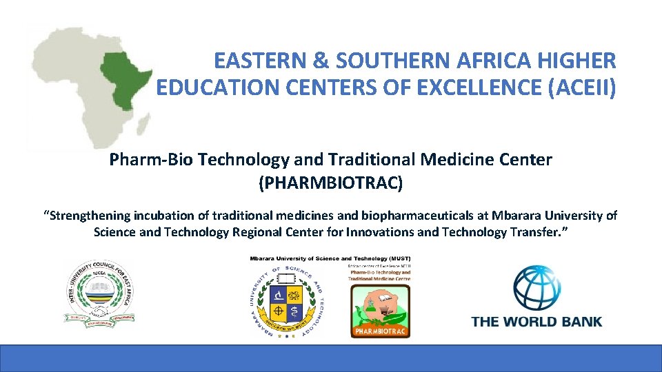 EASTERN SOUTHERN AFRICA HIGHER EDUCATION CENTERS OF EXCELLENCE