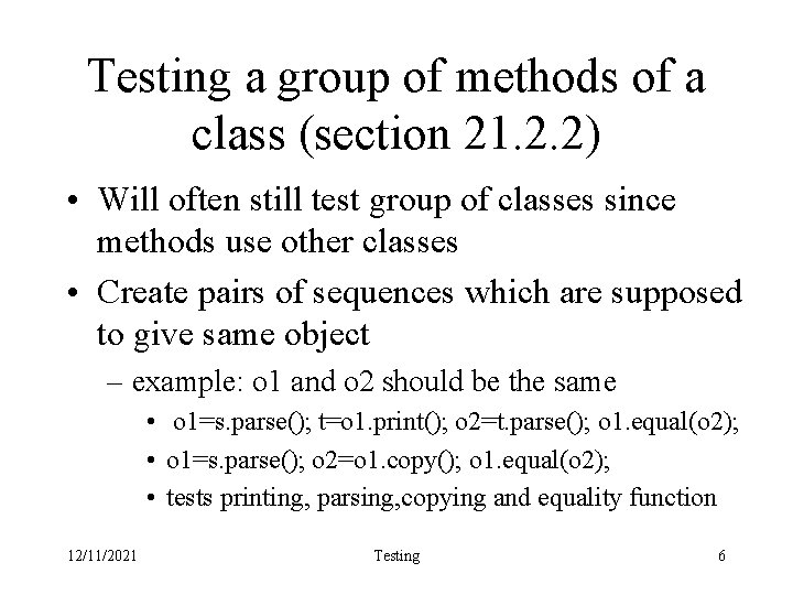 Lecture 6 OCL Use cases managing requirements Testing