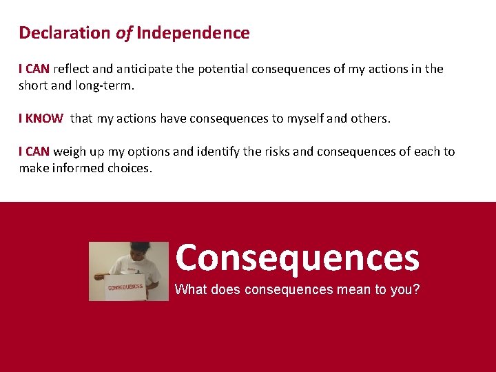 Ready for Independence Declaration of Independence Personal Statements