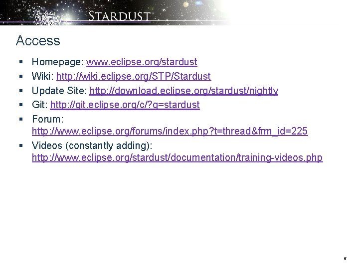 Stardust Overview SOA Track Eclipse Con Ludwigsburg Germany