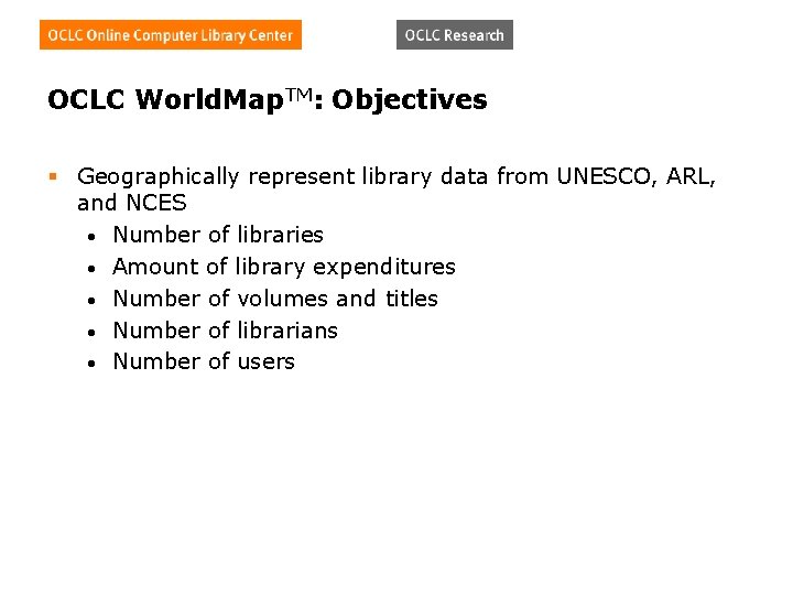 What in the World Geographical Representation of Library