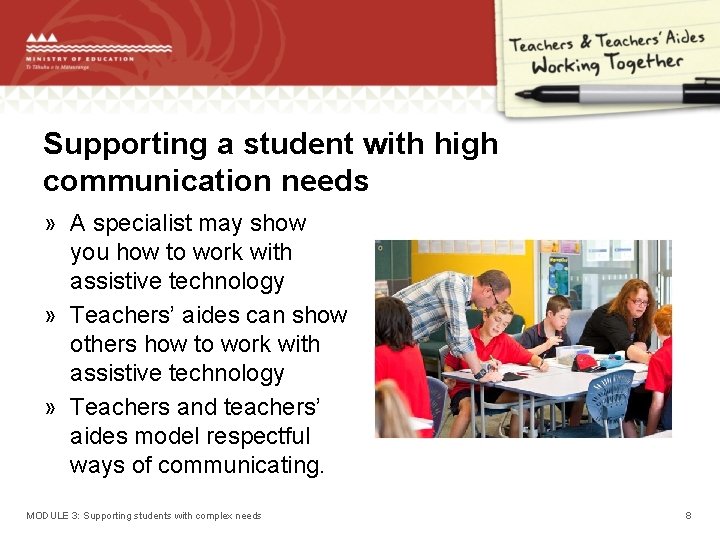 Supporting students with complex needs MODULE 3 PRESENTATION