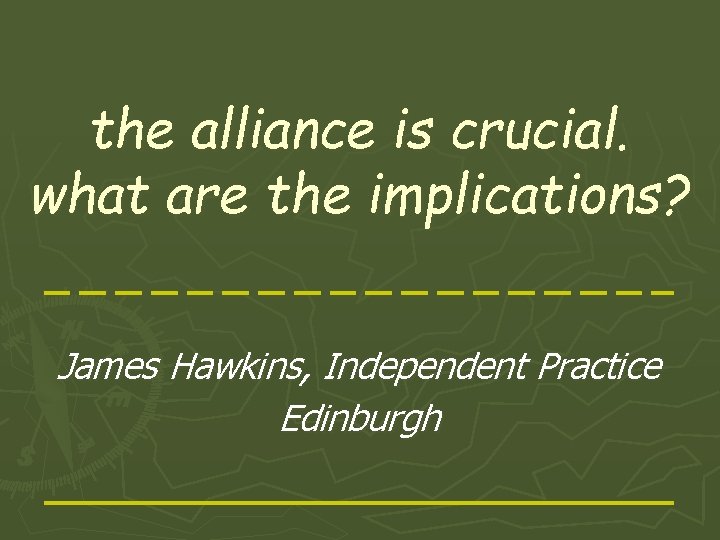 the alliance is crucial what are the implications