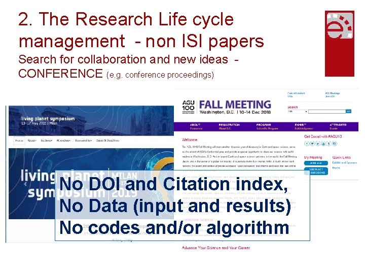 EVEREST to support the Research Life cycle management