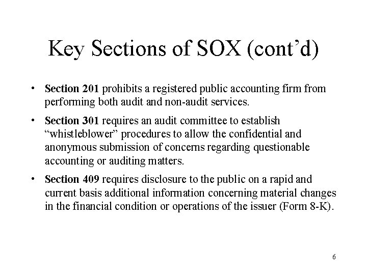 Implementation Issues of SarbanesOxley CASE Presentation September 23