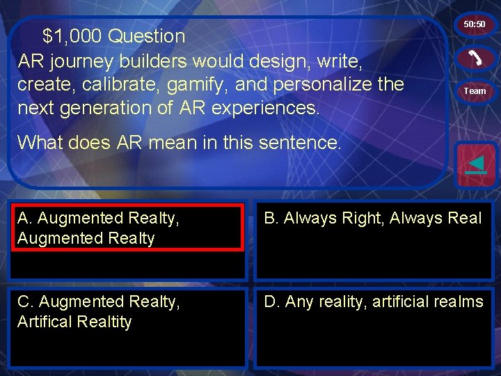 WHO WANTS TO BE A Test your knowledge