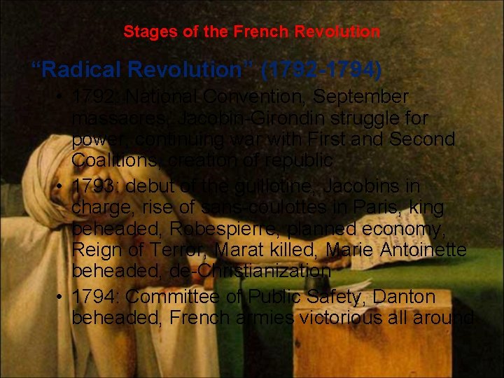 Stages of the French Revolution Stages of the