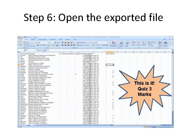 How to Export Question Bank Step 1 Select