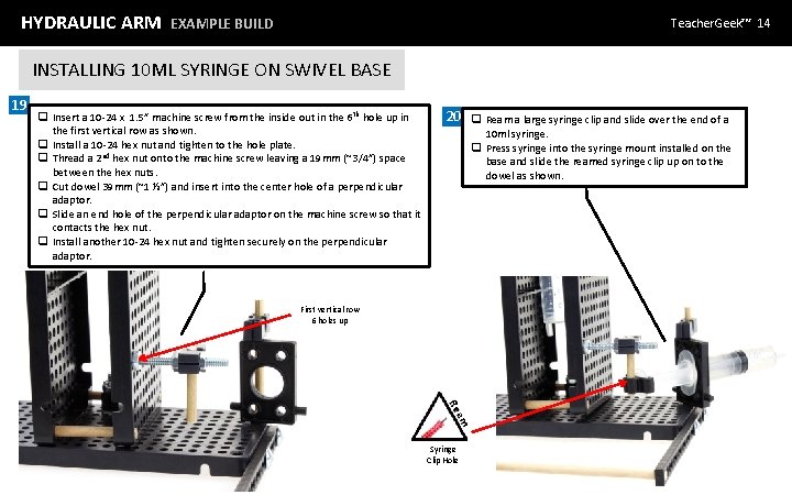 HYDRAULIC ARM EXAMPLE BUILD Hydraulic Arm Application Guide