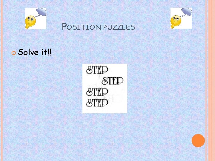 POSITION Solve it PUZZLES ANNOUNCEMENT EOC MATH II