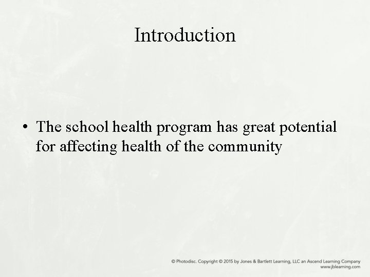 Chapter 6 The School Health Program A Component