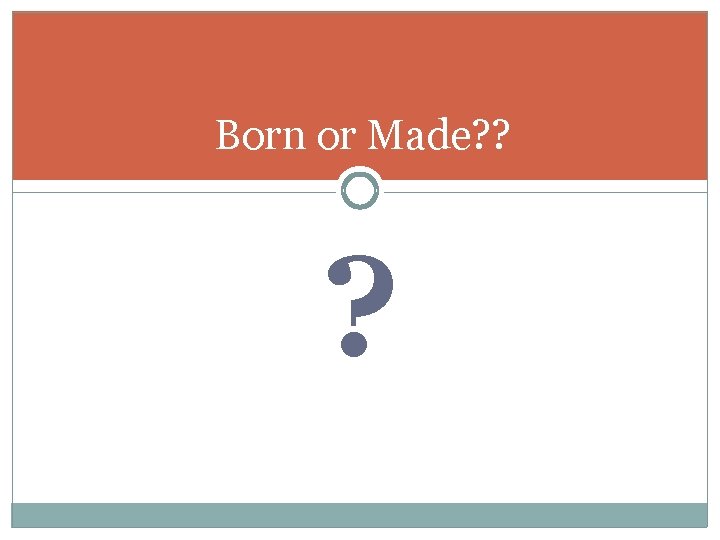 Preparing Age Group Swimmers Overview of Presentation Genetic