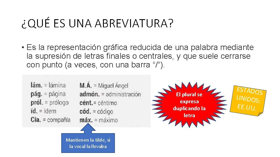 TEMA 8 ABREVIATURAS SIGLAS ACRNIMOS Y SMBOLOS Refuerzo