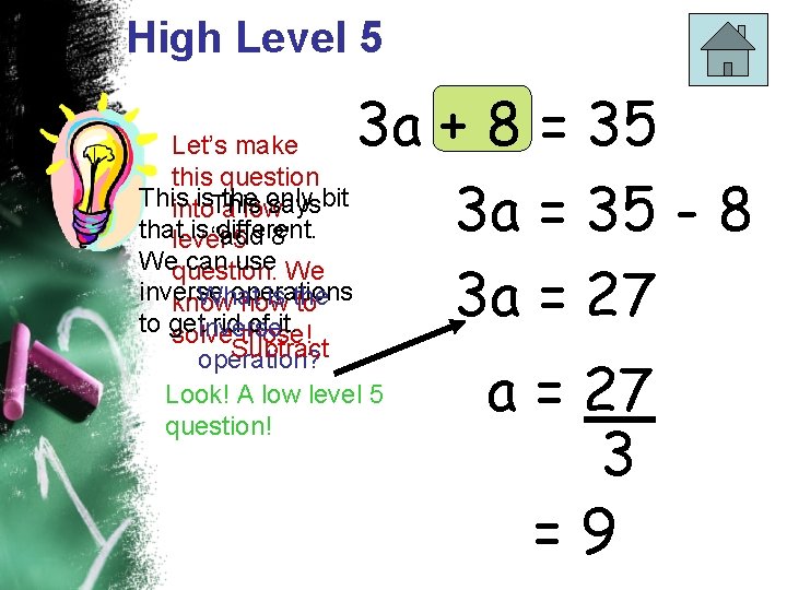 Solving Linear Equations Which level would you like