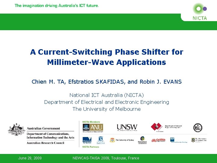 A CurrentSwitching Phase Shifter for MillimeterWave Applications Chien