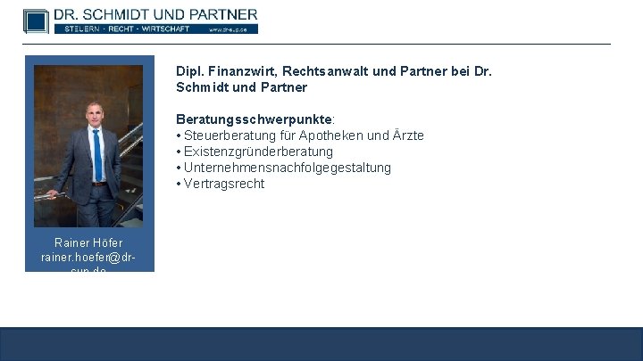 Dr Schmidt und Partner AKTUELL 2020 UmsatzsteuerAbsenkung im