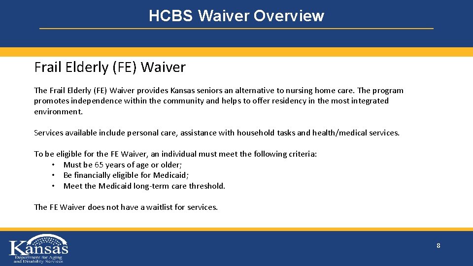 Presentation to Senate Public Health and Welfare March