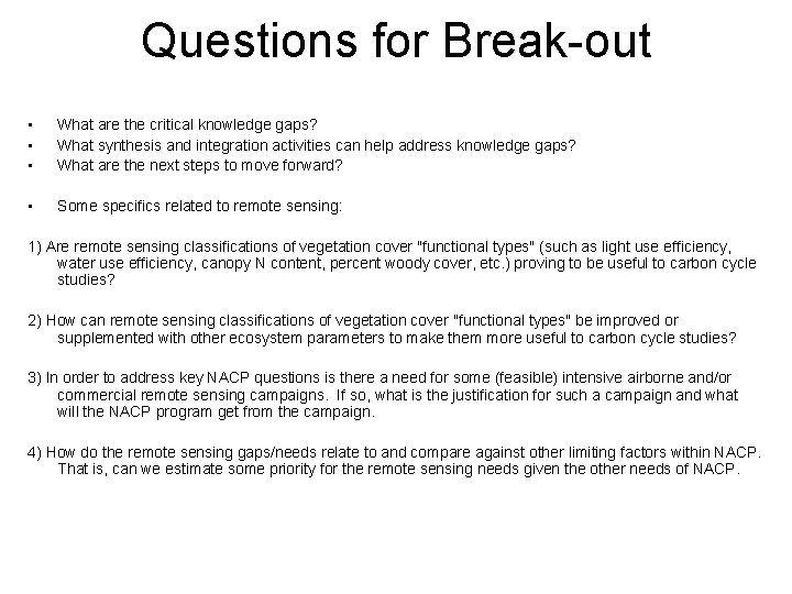 Remote Sensing Breakout Wed Jan 24 9 30