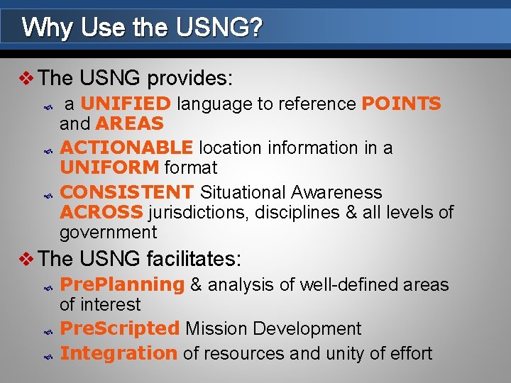 SE Summit Operationalizing the United States National Grid
