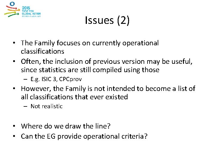 International Family of Classifications United Nations Statistics Division