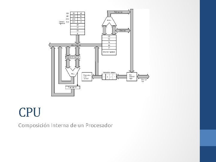 CPU Composicin Interna de un Procesador Arquitecturas de