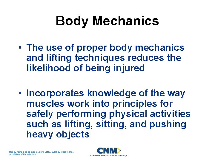 Lifting and Moving Patients Mosby items and derived