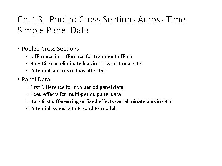 Ch 13 Pooled Cross Sections Across Time Simple