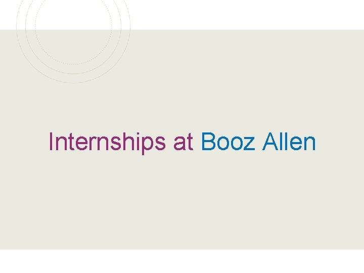 Intro to Consulting Booz Allen Hamilton University of
