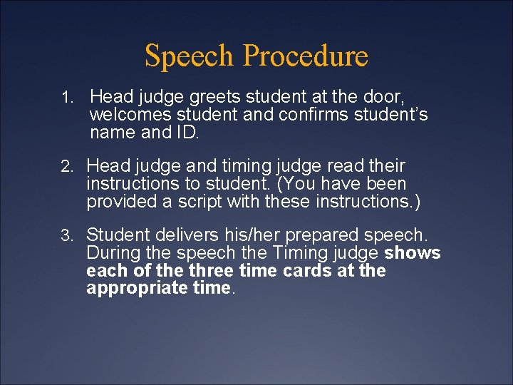 USAD Speech Judges Training Goals of Judges Training