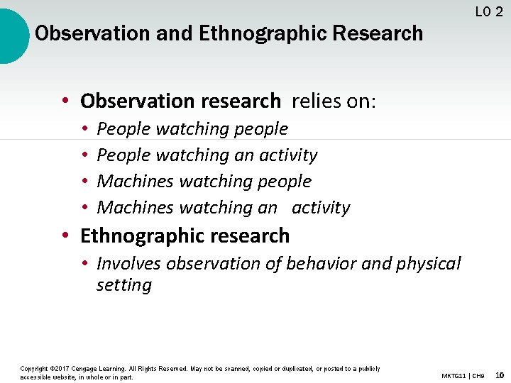 9 Marketing Research Copyright 2017 Cengage Learning All