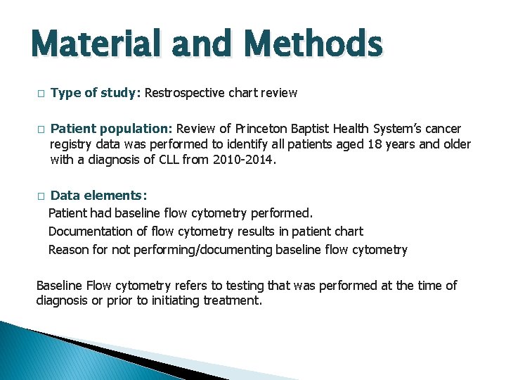 Baseline Flow Cytometry in Chronic Lymphocytic Leukemia Hima