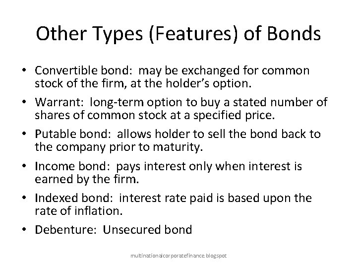 BONDS According to Dr A Review of Concepts