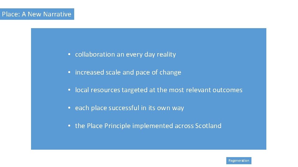 Place Framework for Action Regeneration Place Basic Principles