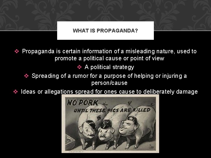 PROPAGANDA By Taylor and Donelle WHAT IS PROPAGANDA
