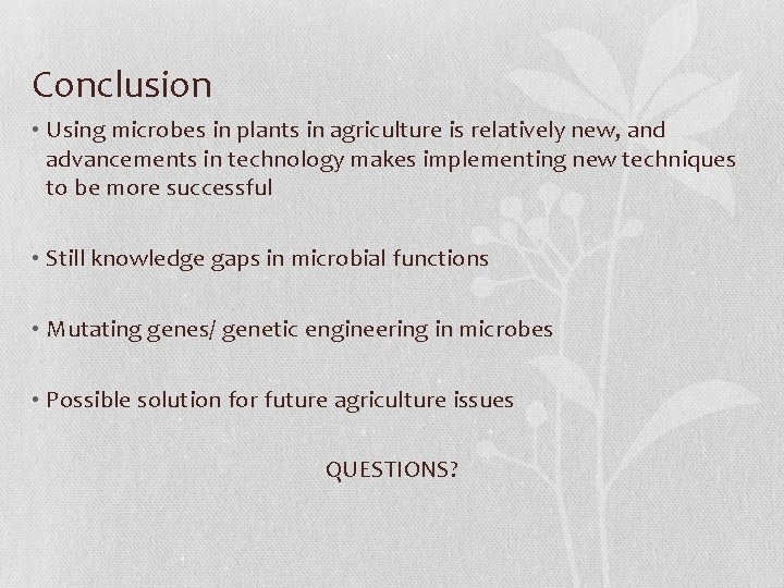 MICROBEPLANT INTERACTIONS How using microbes can help sustain