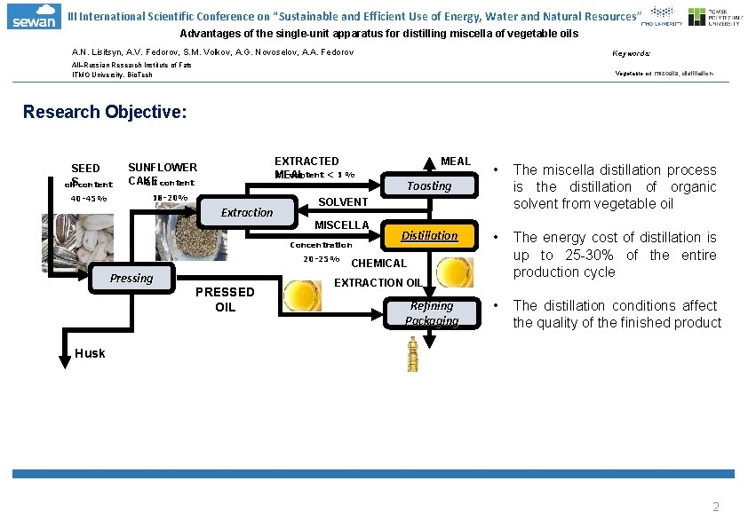 III International Scientific Conference Sustainable and efficient use