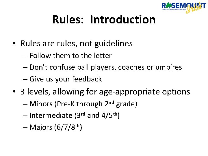 RAAA InHouse Baseball 2019 Coaches Briefing Matt Norris