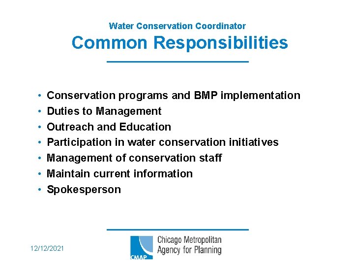 Water Conservation BMPs The Conservation Coordinator RWSPG Meeting