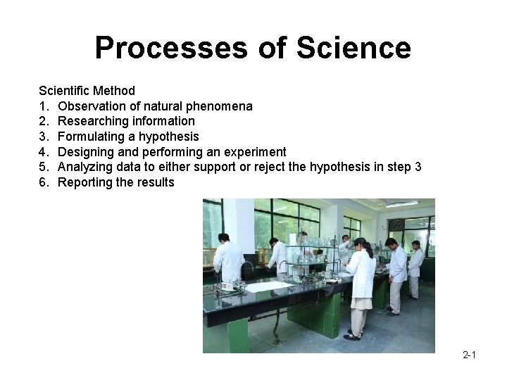 Processes of Science Scientific Method 1 Observation of