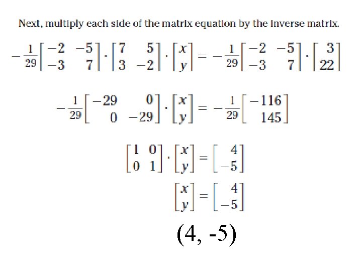 2 5 Determinants and Multiplicative Inverses of Matrices