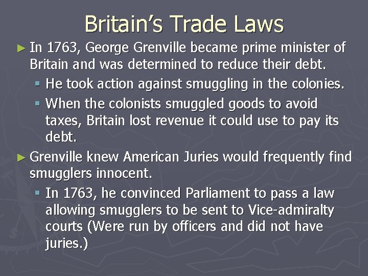 Taxation Without Representation Chapter 5 Lesson 1 Relations