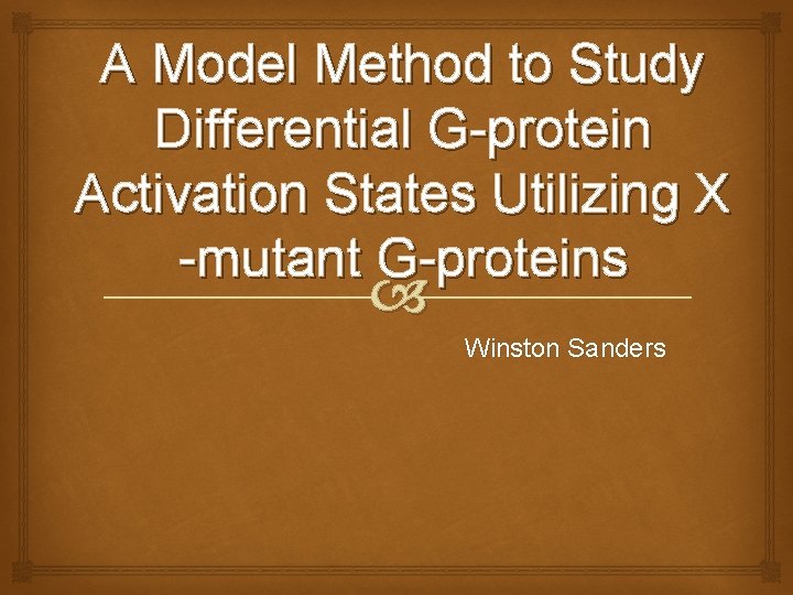 A Model Method to Study Differential Gprotein Activation