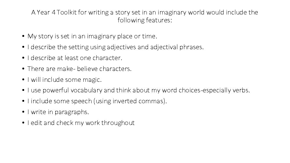 Stories in Imaginary Worlds Lesson 4 What are