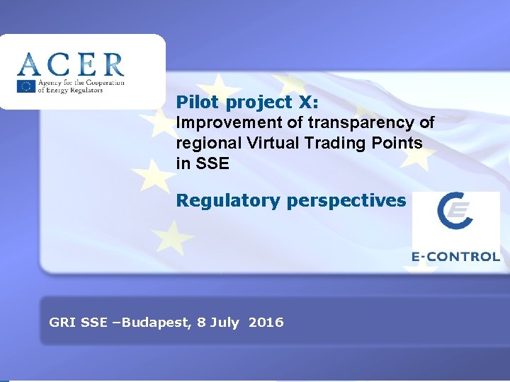 Pilot project X Improvement of transparency of regional