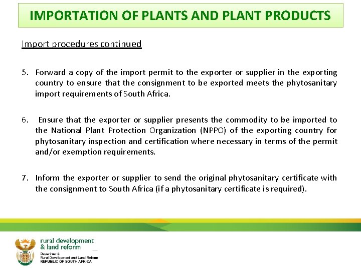 NATIONAL SANITARY AND PHYTOSANITARY WORKSHOP 10 MARCH 2021