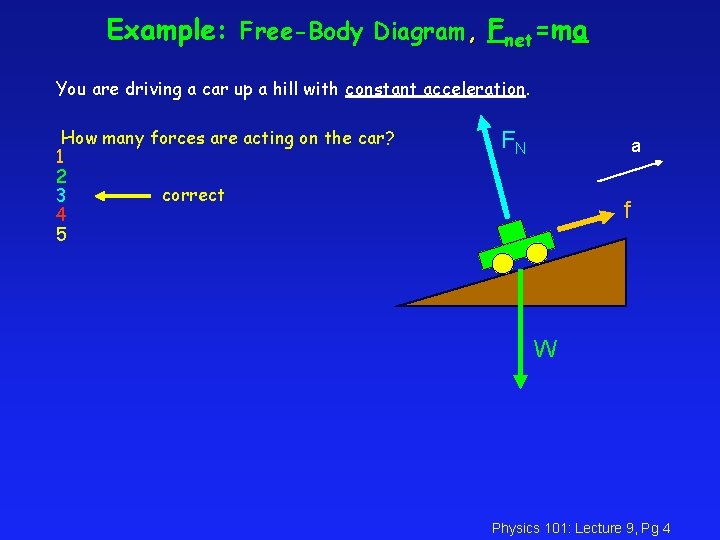 Physics 101 Application of Newtons Laws l Review