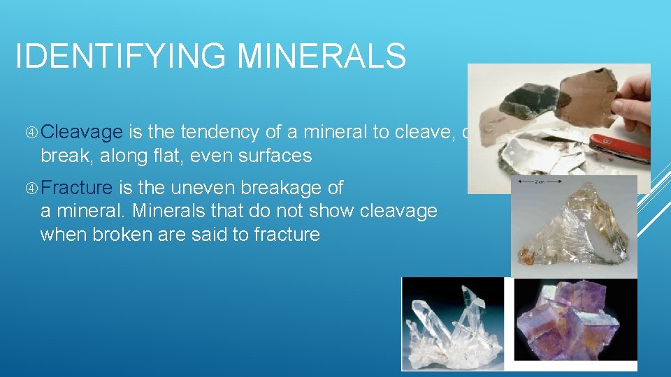 MINERALS AND ROCKS Earth Space Science Unit 1