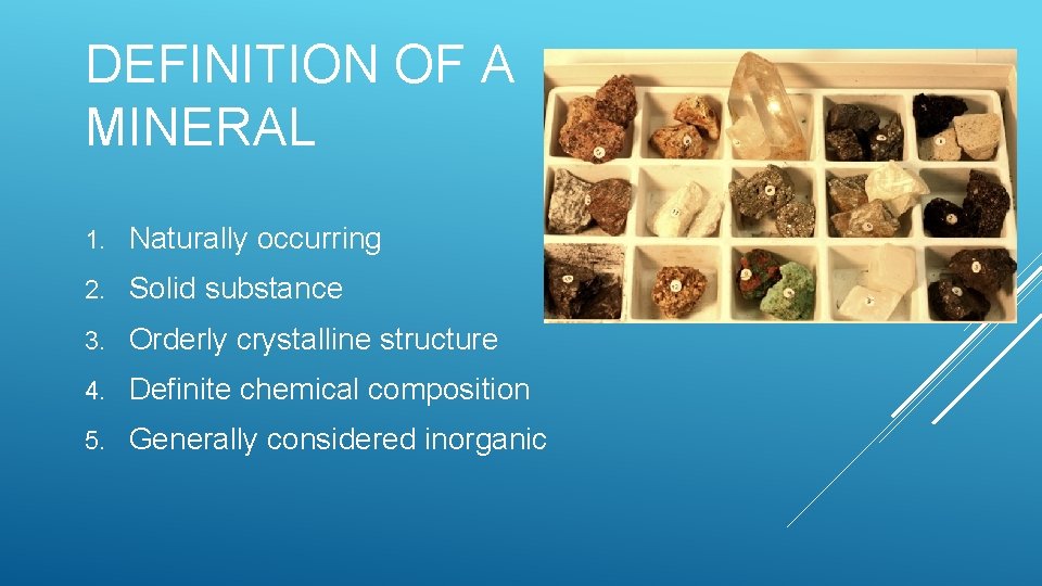 MINERALS AND ROCKS Earth Space Science Unit 1